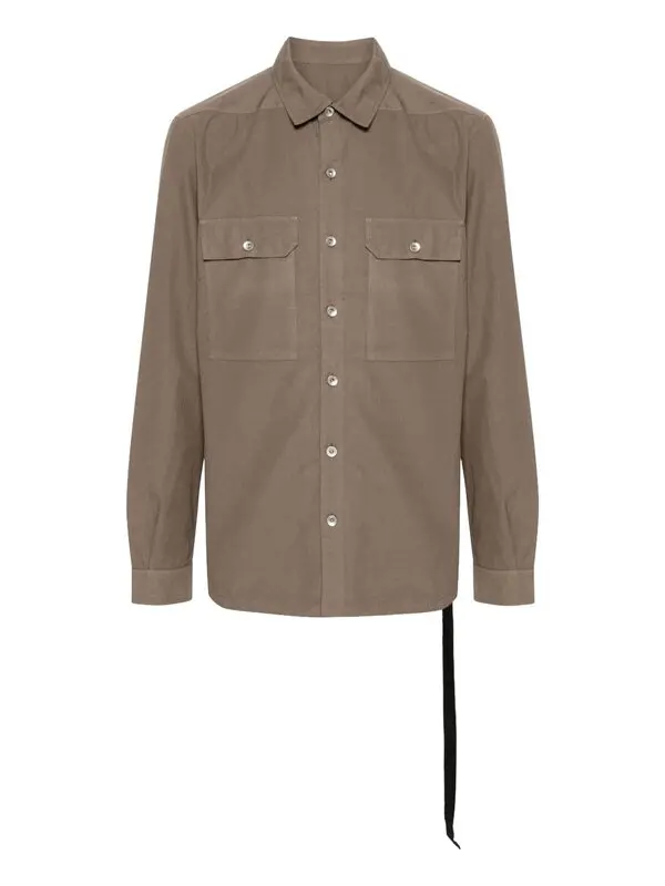 Rick Owens Organic Cotton Poplin Shirt - Brown
