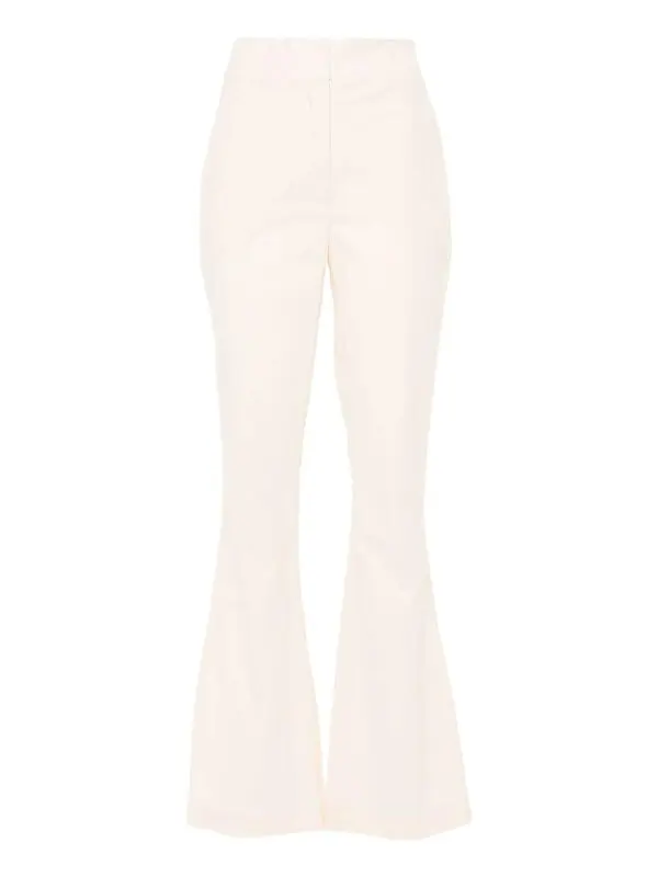 GENNY Crinkled Flared Trousers - Neutrals
