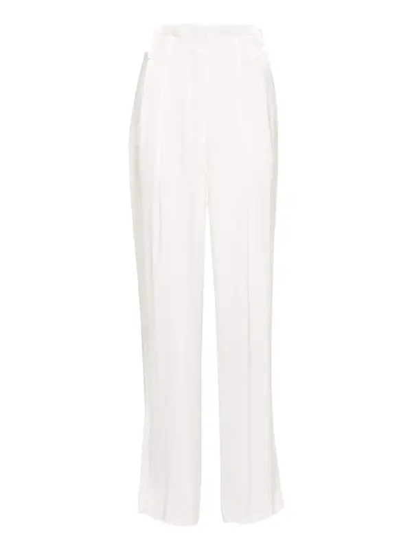 GENNY Pleated Palazzo Pants - White