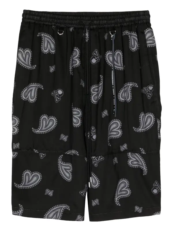 MASTERMIND WORLD Paisley-print Bermuda Shorts - Black