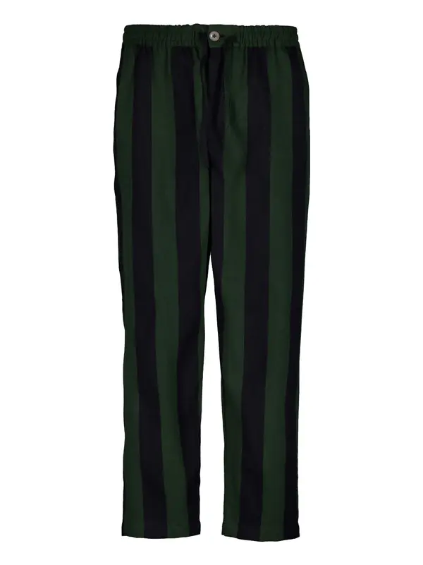 MARRAKSHI LIFE Striped Cotton Trousers - Black