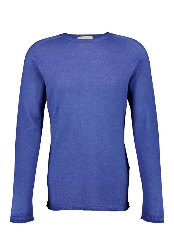 120% Lino Fine-knit Cashmere Jumper - Blue