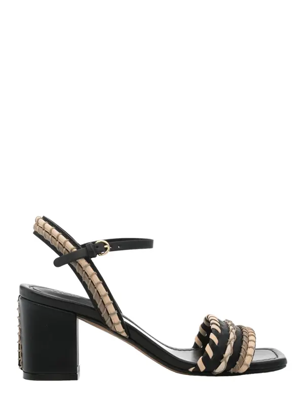 Ulla Johnson Sofia 70mm Interwoven Leather Sandals - Black