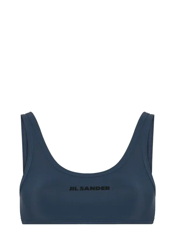 JIL SANDER Logo-print Bikini Top - Blue