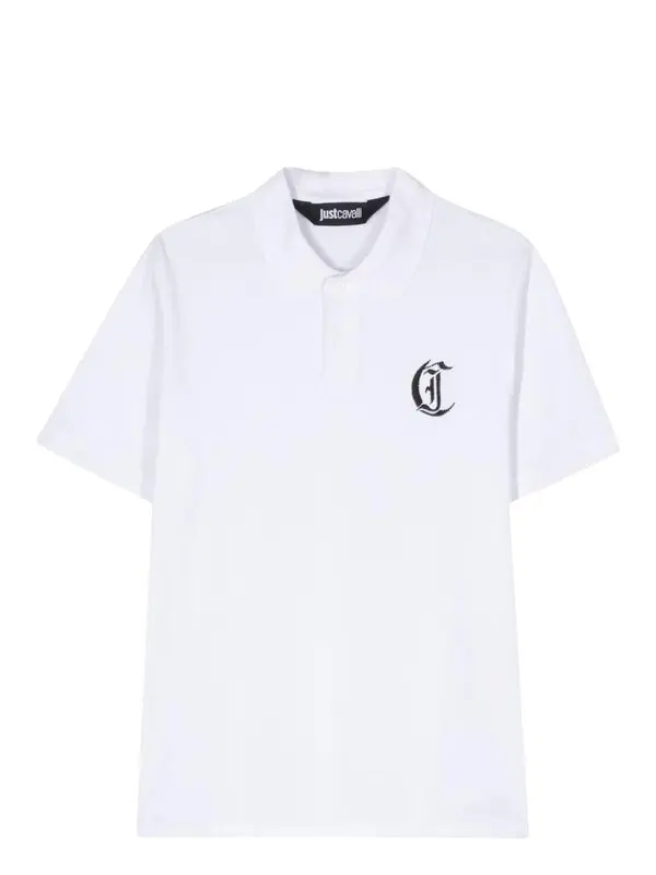 Just Cavalli Logo-embroidered Polo Shirt - White
