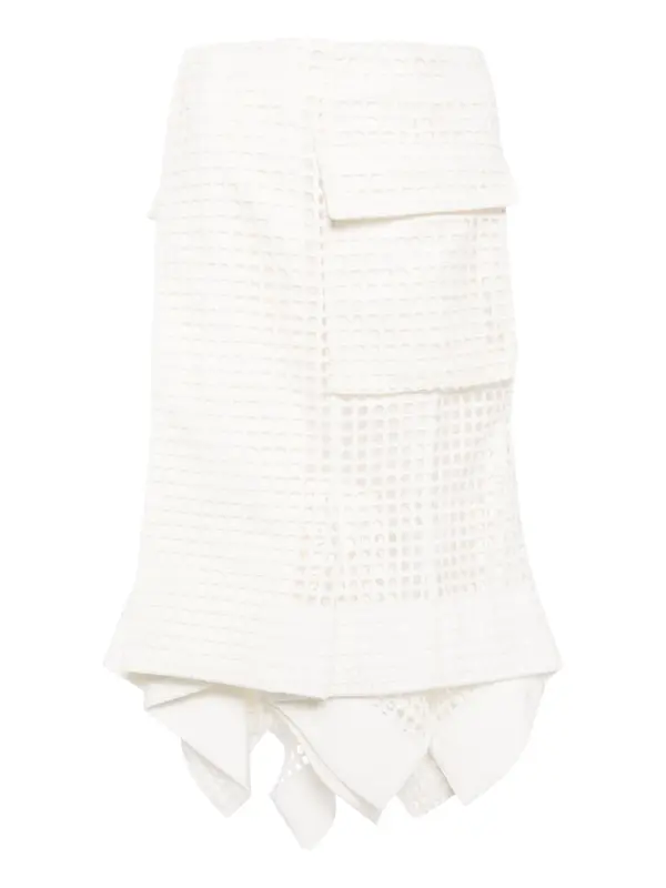 Sacai Handkerchief Hem Midi Skirt - White