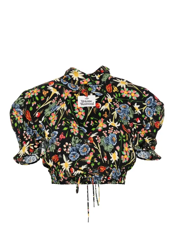 VIVIENNE WESTWOOD Floral Cropped Blouse - Black
