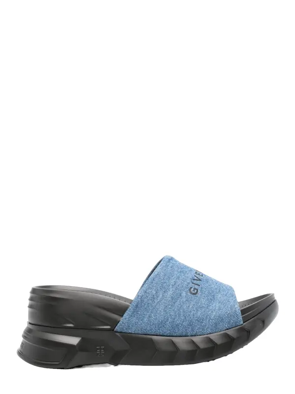 Givenchy Marshmallow Denim Platform Sandals - Blue