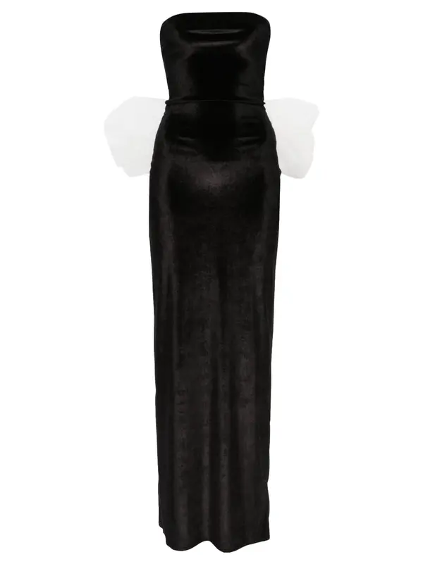 ATU BODY COUTURE Bow-detail Velvet Gown - Black