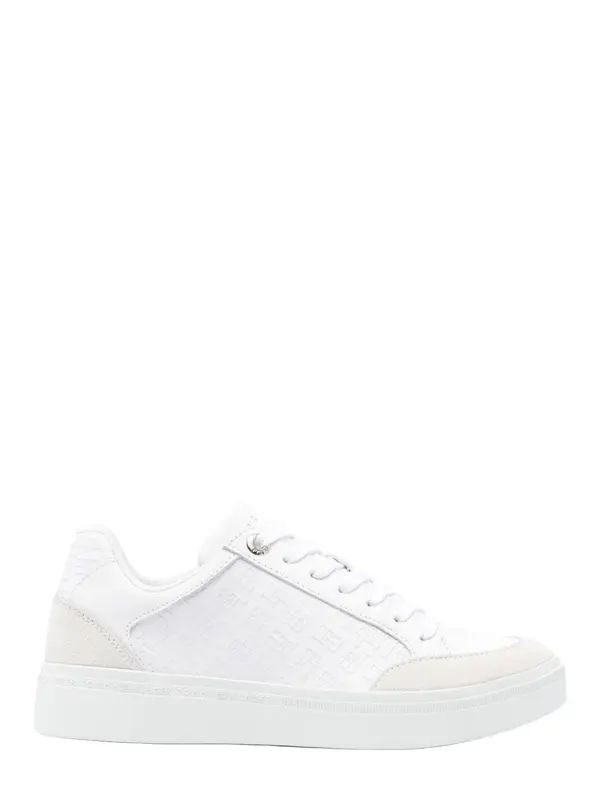 Tommy Hilfiger Embossed Logo Leather Sneakers - White