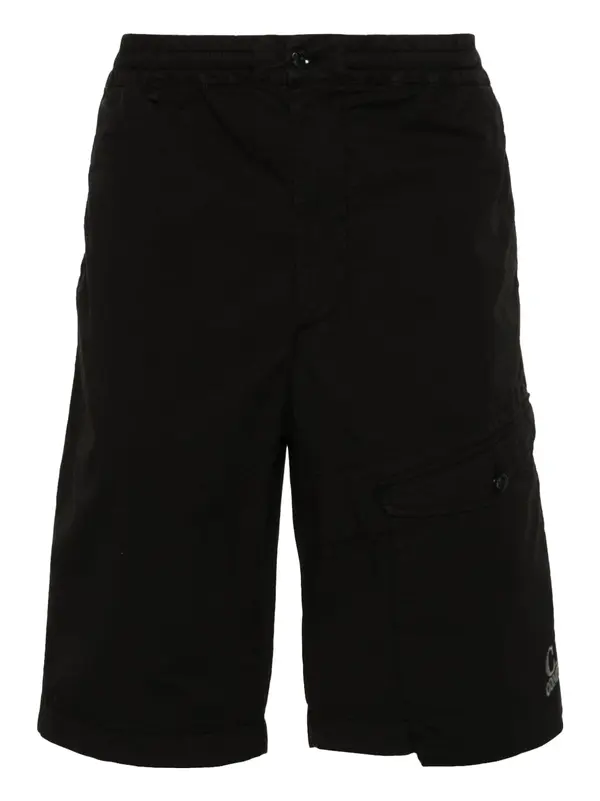C.P. COMPANY Logo-embroidered Cargo Shorts - Black