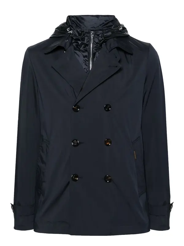 MOORER Larkin-jk Double-breasted Jacket - Blue