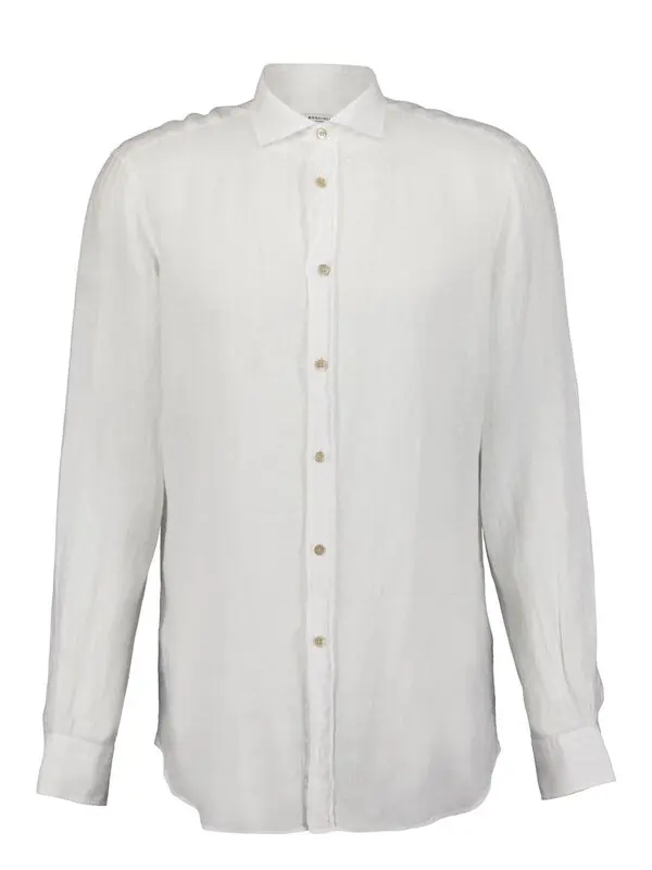 Boglioli Long-sleeve Linen Shirt - White