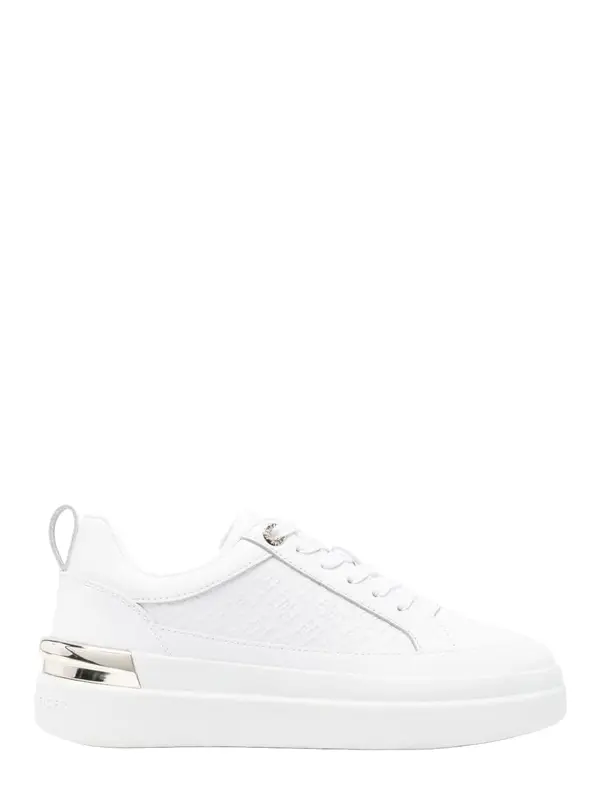 Tommy Hilfiger Embossed Logo Leather Sneakers - White