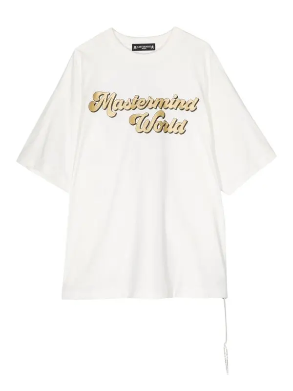 MASTERMIND WORLD Glitter Skull Cotton T-shirt - White