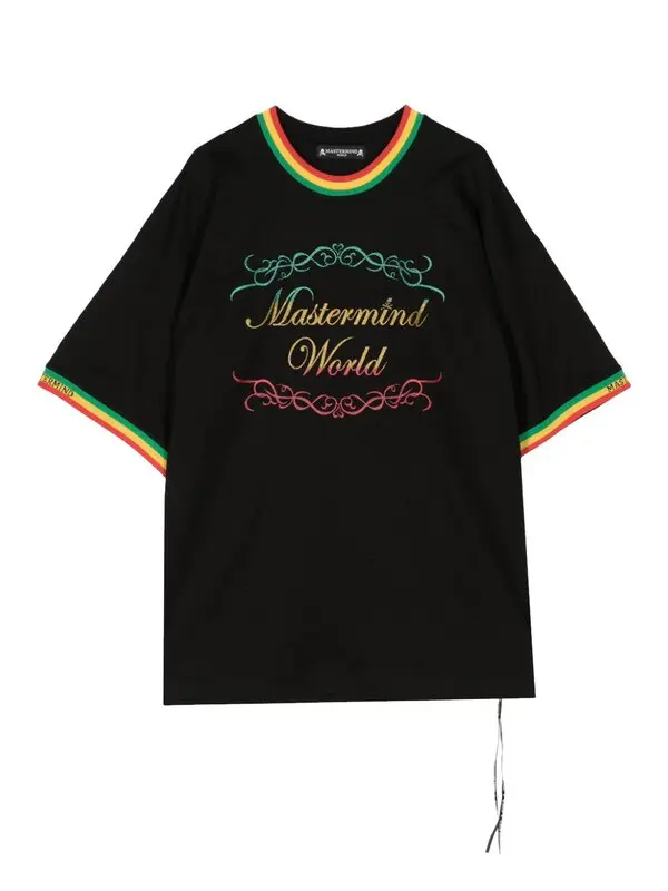MASTERMIND WORLD Rasta Logo-print Cotton T-shirt - Black