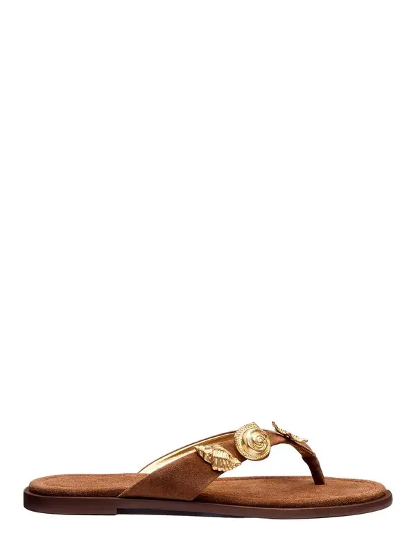 REFORMATION Jessie Thong Sandal - Rum Suede Shells