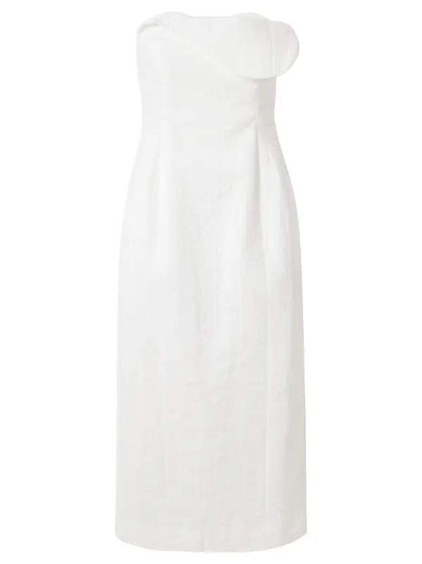 Mara Hoffman Lisha Strapless Organic Cotton-jacquard Midi Dress - Off-white