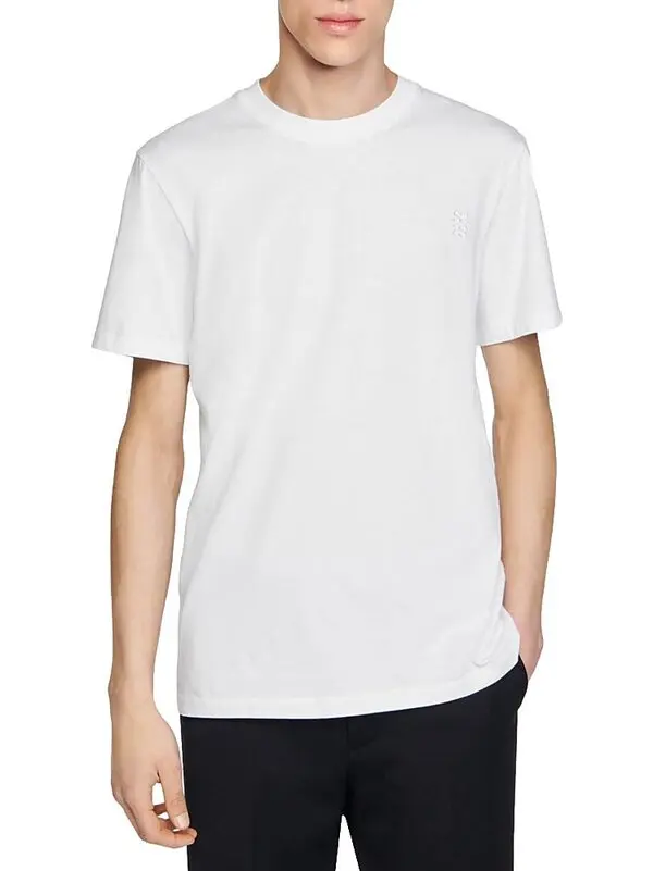 Sandro Crewneck Logo Tee - White