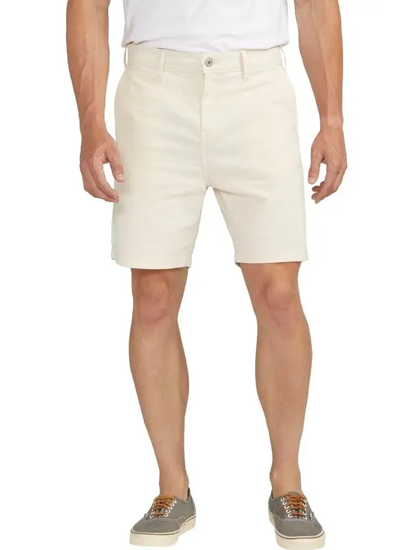 SILVER JEANS CO. Relaxed Fit Twill Painter Shorts - Chalk