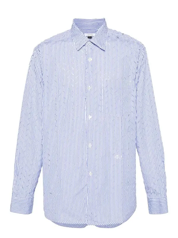 Eytys Otis Ripped Striped Shirt - Blue