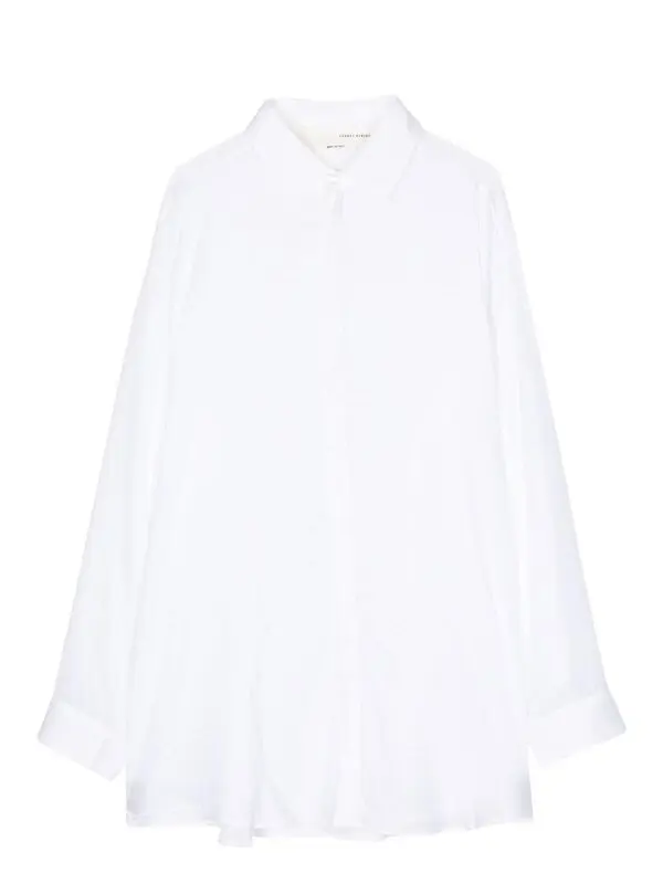 Isabel Benenato Long-length Cotton Shirt - White