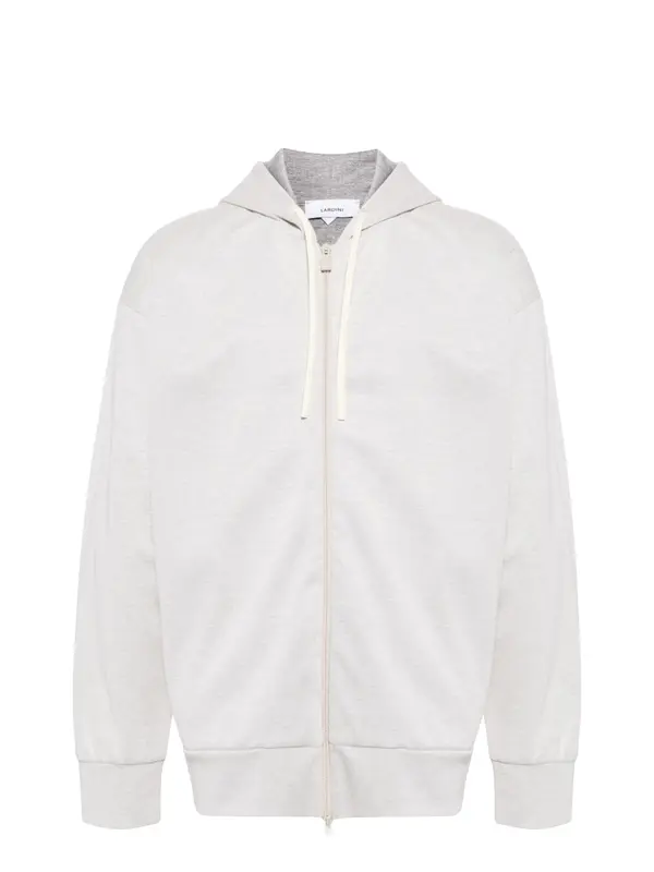 LARDINI Zip-up Hoodie - White