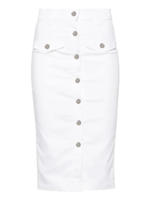 Liu Jo Buttoned Mid-rise Skirt - White