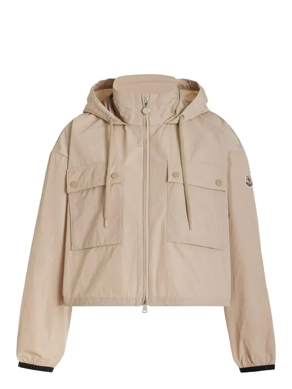 Moncler Leda Cropped Tech-poplin Parka Jacket - Neutral