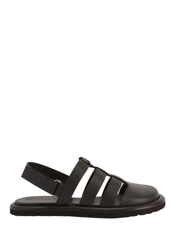 GIUSEPPE ZANOTTI Rusery Leather Cage Sandals - Black
