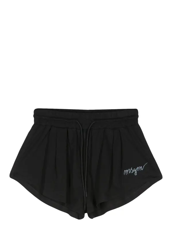 MSGM Logo-embroidered Shorts - Black