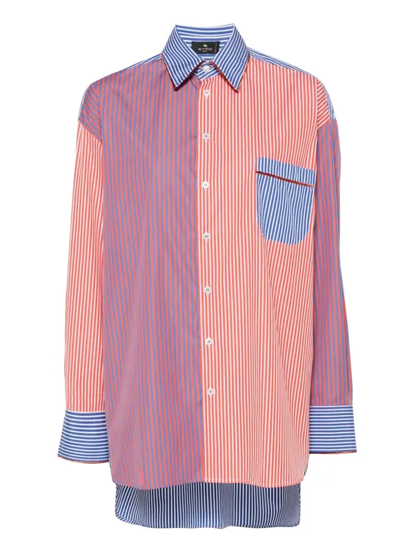 Etro Stripe-pattern Cotton Shirt - Orange