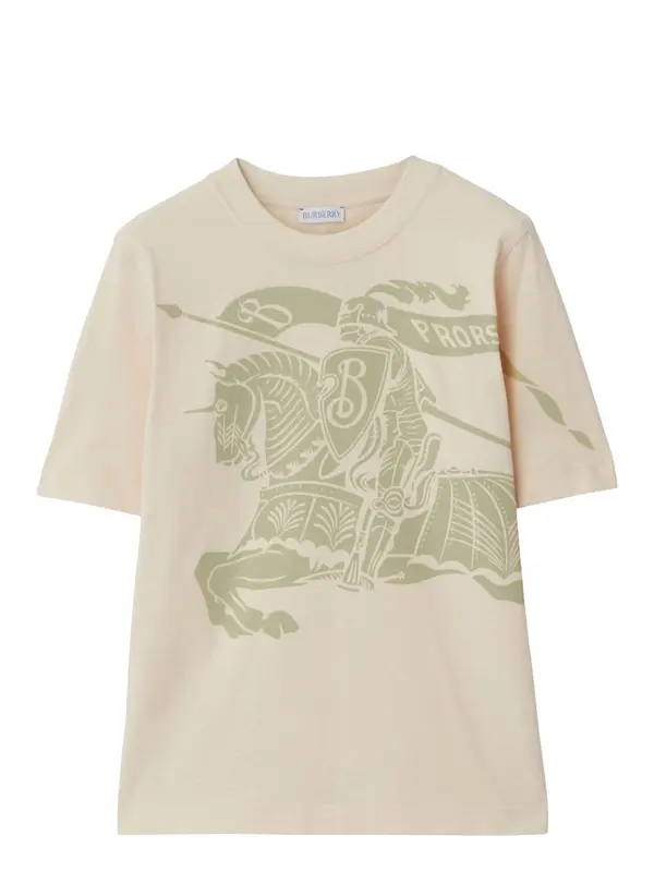 Burberry Equestrian Knight Cotton T-shirt - Neutrals