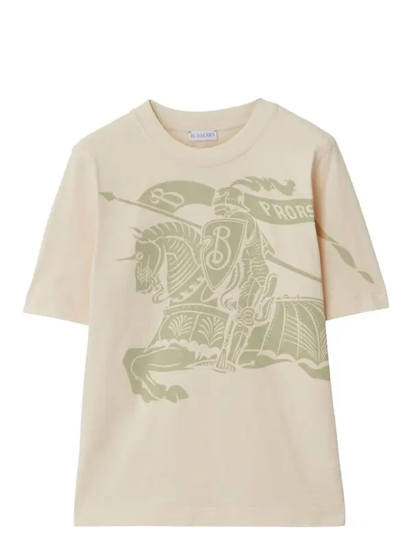 Burberry Equestrian Knight Cotton T-shirt - Neutrals