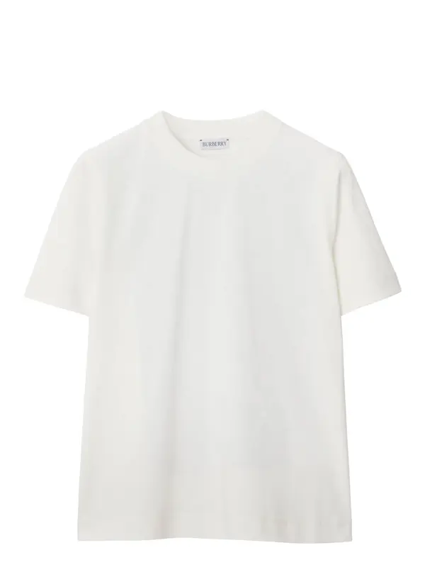 Burberry Equestrian Knight Cotton T-shirt - White