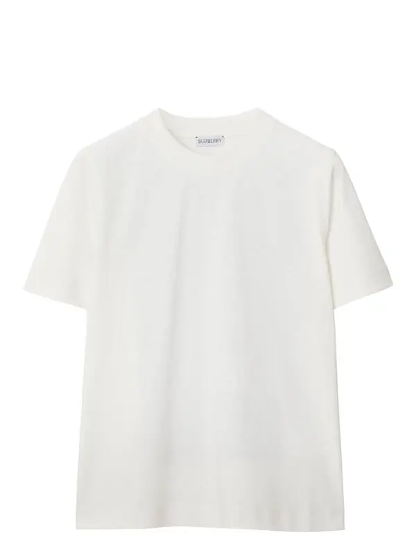 Burberry Equestrian Knight Cotton T-shirt - White