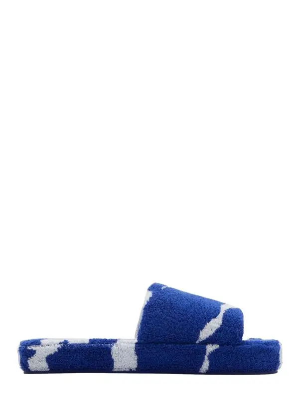 Burberry Cotton Towelling Slippers - Blue