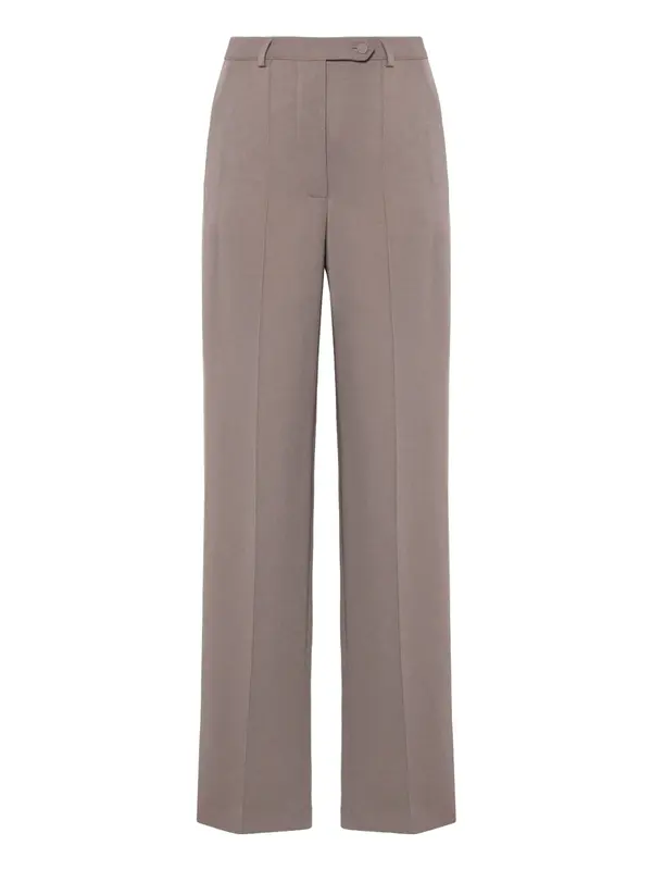 STYLAND Grosgrain-trim Straight Trousers - Grey