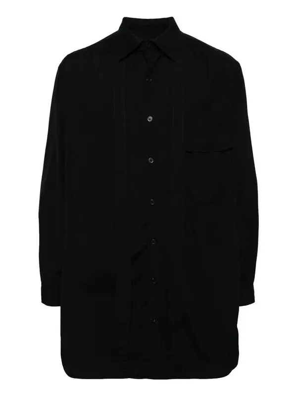 Yohji Yamamoto Classic-collar Cotton Shirt - Black