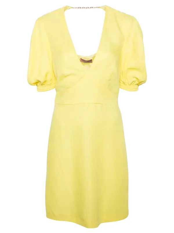 TWINSET Plunging V-neck Mini Dress - Yellow