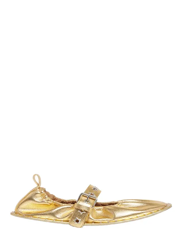 Stella McCartney Falabella Metallic Ballerina Flats - Gold