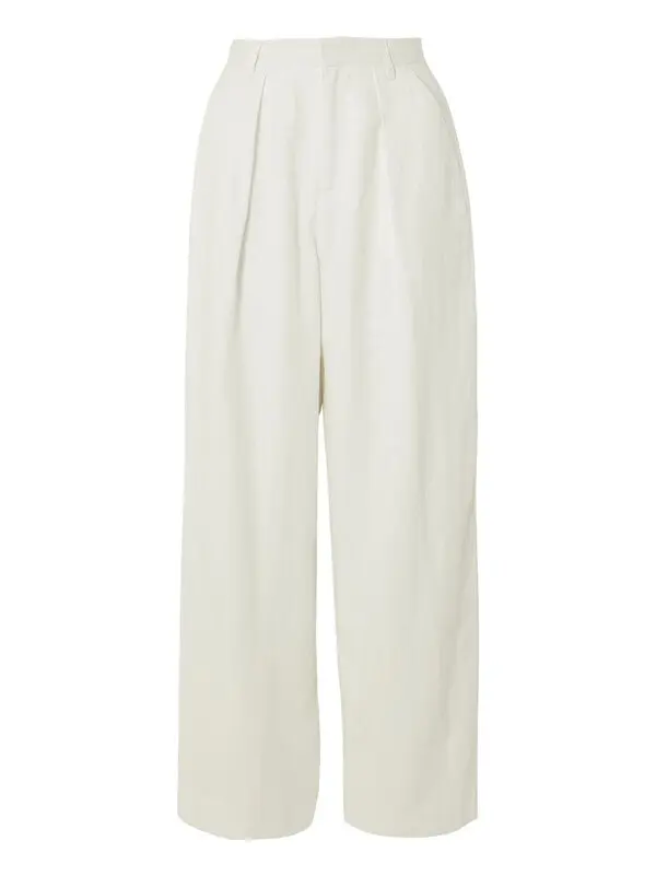 Mara Hoffman Marella Pleated Hemp Straight-leg Pants - White