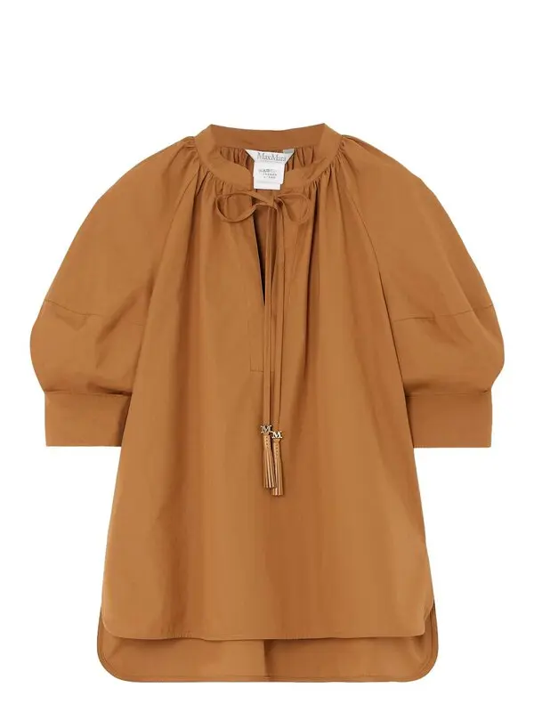 Max Mara Carpi Cotton-poplin Blouse - Brown