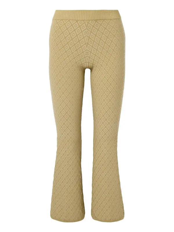 HIGH SPORT Kick It Cropped Flared Pants - Neutrals