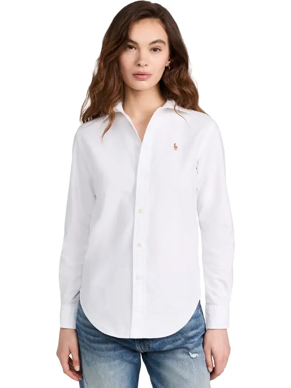Polo Ralph Lauren Cotton Oxford Long Sleeve Buttondown - White