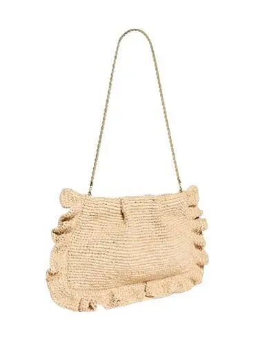 LOEFFLER RANDALL Mavis Ruffle Trim Clutch - Natural