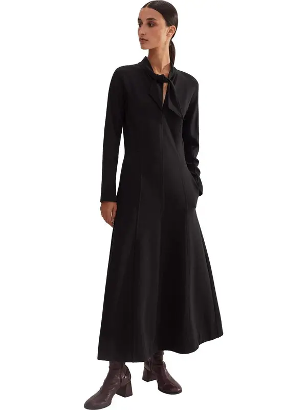 ME+EM Necktie Maxi Dress - Black