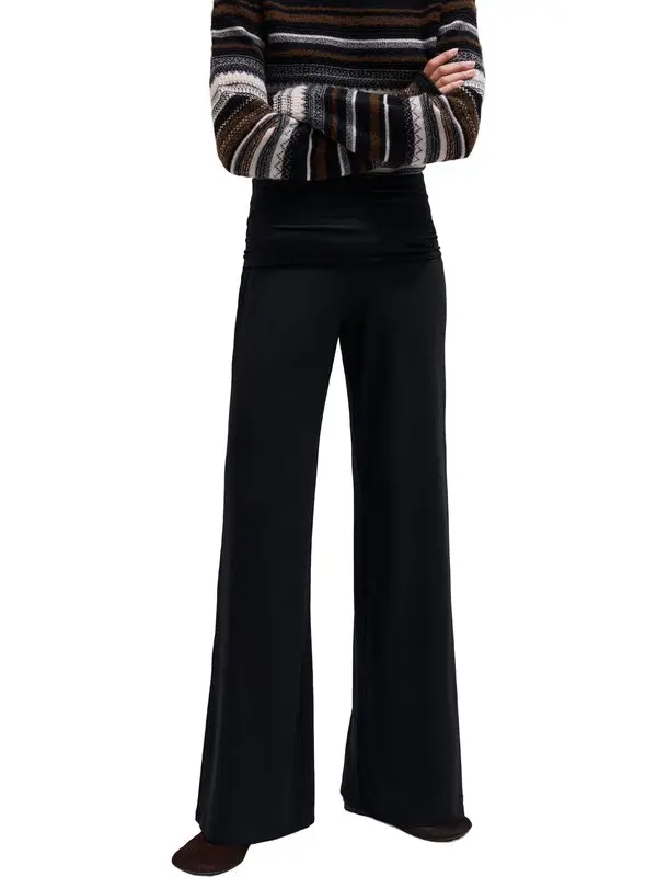 ME+EM Wide Leg Palazzo Pant - Black