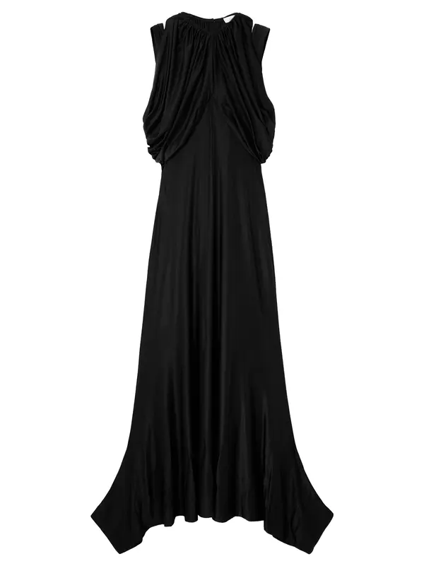 Rabanne Draped Stretch-jersey Dress - Black