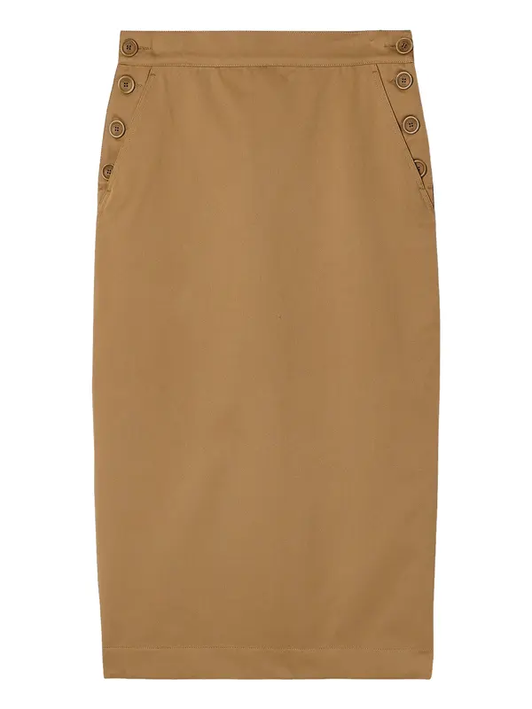 Max Mara Cresta Cotton-twill Midi Skirt - Metallic
